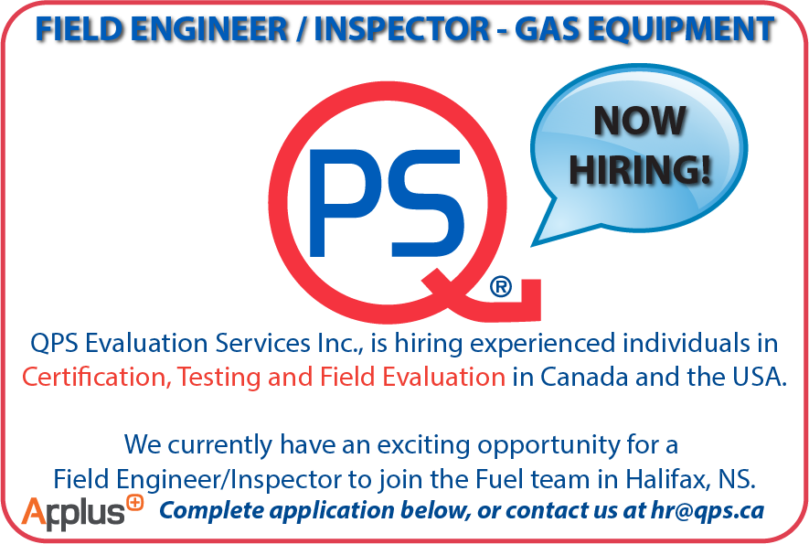 Field Engineer / Inspector - Fuel Burning Equipment - Applus+ QPS